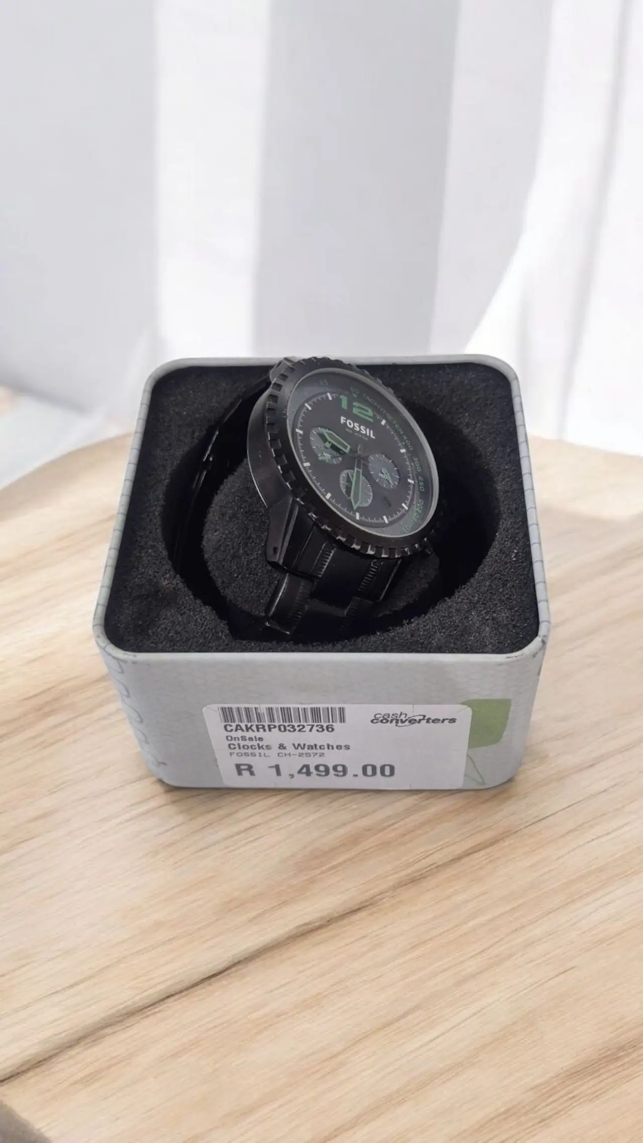 Vintage Fossil Mens Watch Ch-2572 10Atm Water Resistant Tachymeter - Cash Converters