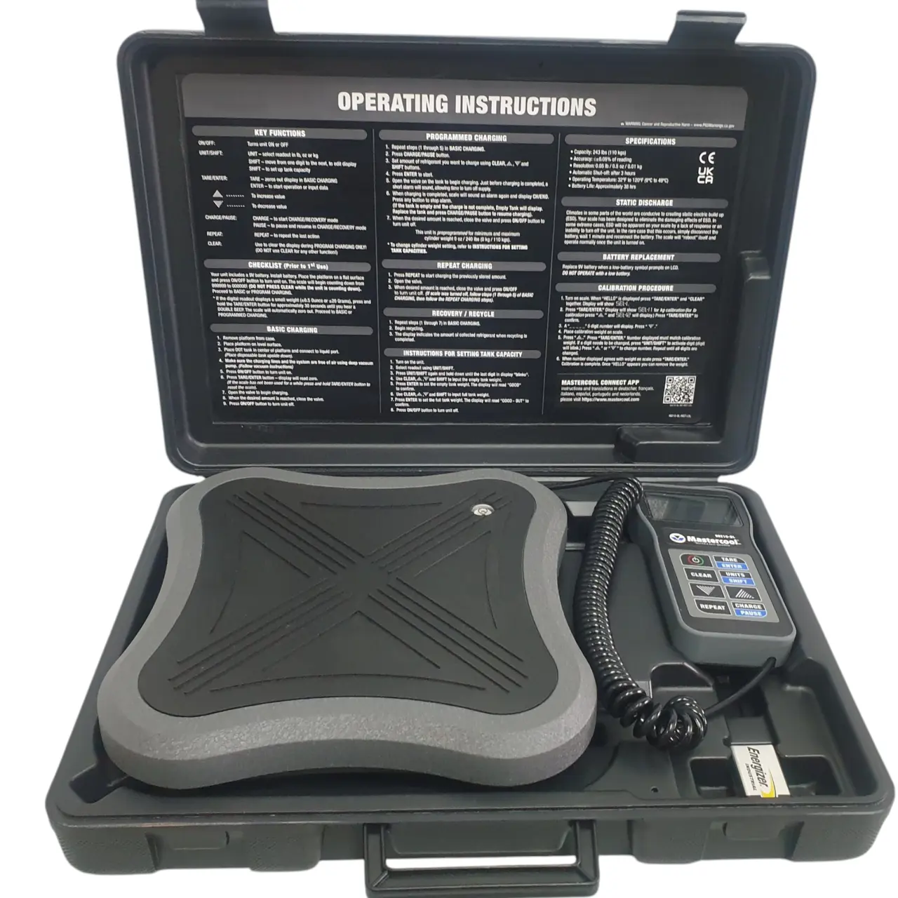 Mastercool 98210-001-Btr-Bl Electronic Refrigerant Scale With Bluetooth ...