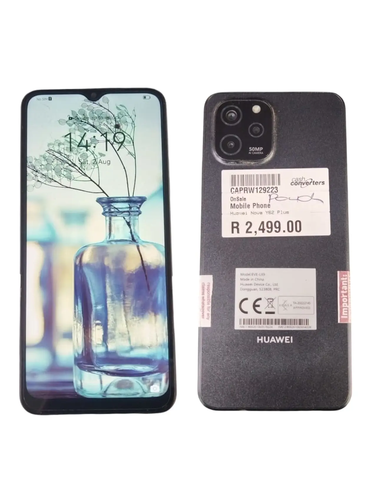 Huawei Nova Y62 Plus 4G Dual Sim 128GB - Black - Cash Converters