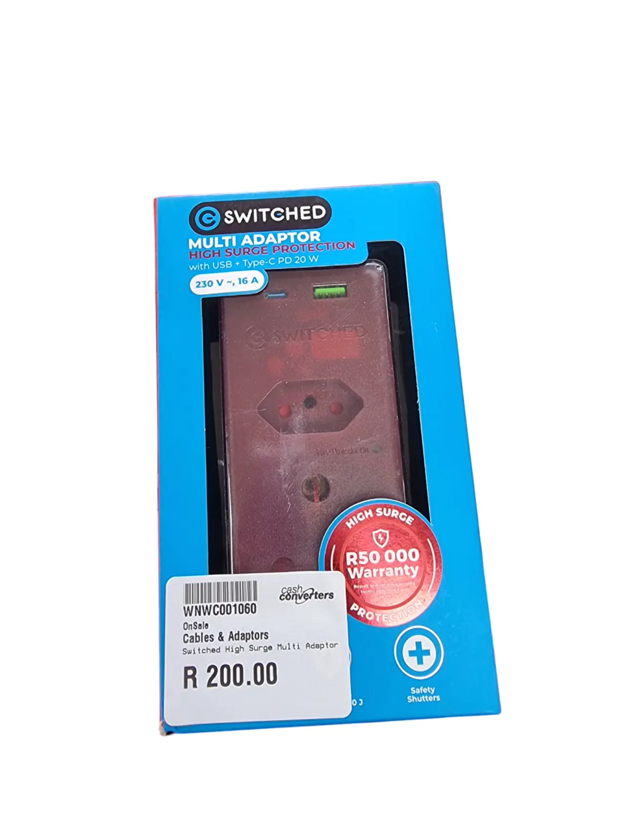 Switched High Surge Multi Adapter Plug With Type C & Usb | 2-Way Plug ...