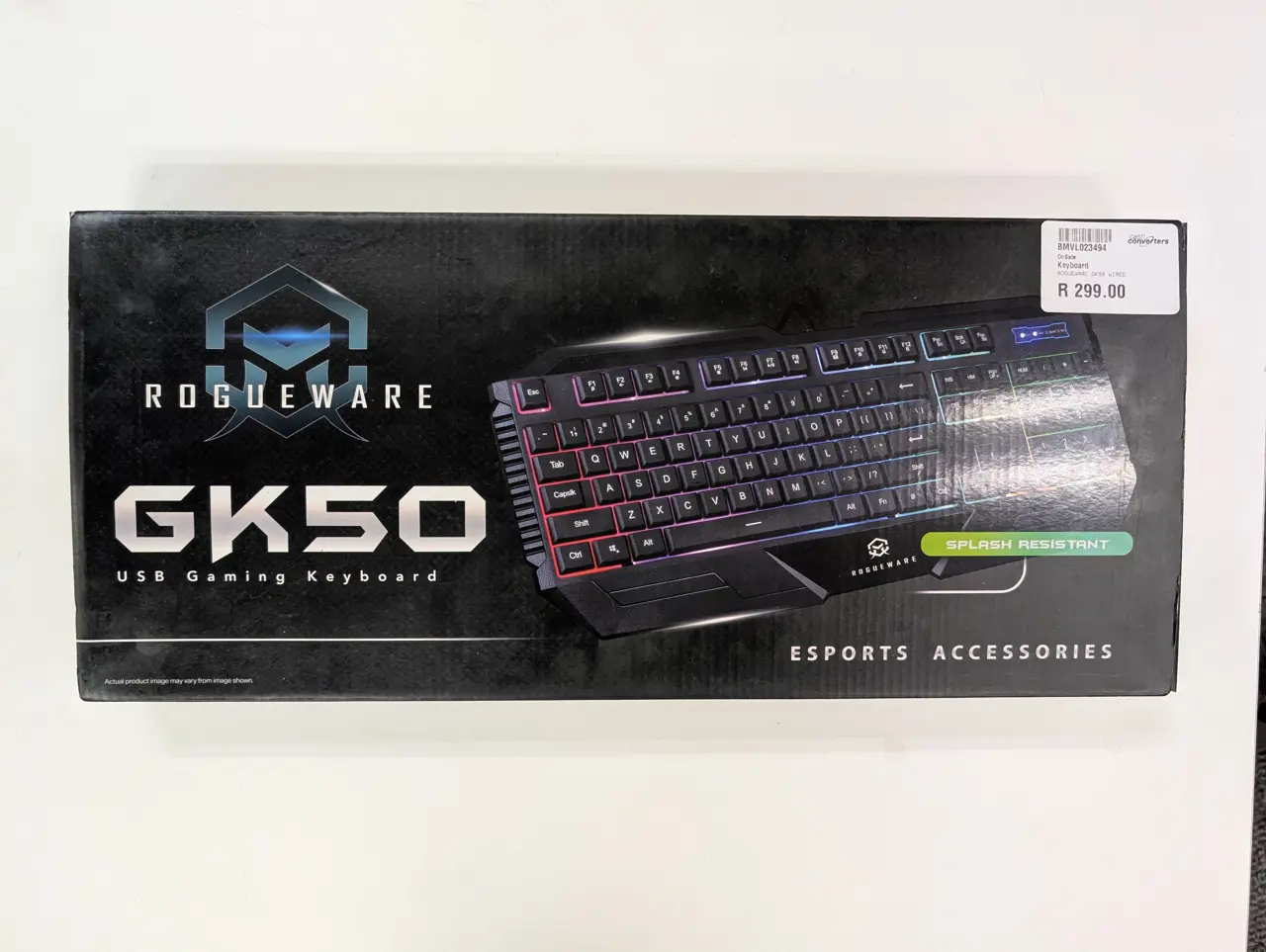 Rogueware Rw-Gk50 Rainbow Rgb Membrane Wired Gaming Keyboard - Cash ...