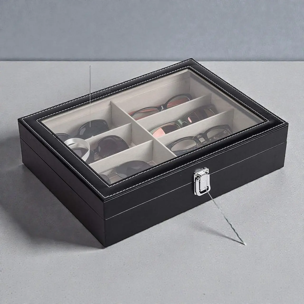 Sunglass Organizer Leather Collector Eyewear Storage Box – 8 Slot ...